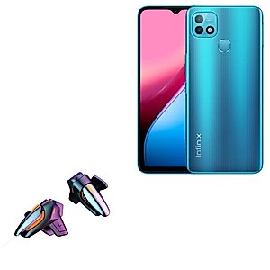 BoxWave Gaming Gear Compatible with Infinix Hot 10i (Gaming Gear by BoxWave) - Touchscreen QuickTrigger, Trigger Buttons Quick Gaming Mobile FPS for Infinix Hot 10i - Jet Black