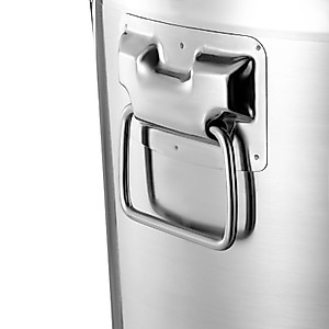 LINISHOP 304 Stainless Steel Airtight Canister Airtight Cereal Container Food Storage Container Metal Kitchen Rice Flour Milk Storage Bucket Silver New (48L)