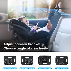 Jansite Baby Car Mirror, Baby Car Camera AHD Enhanced Night Vision, Car Mirror Baby Rear Facing Seat Wide Adjustable Angle 4.3'' Baby Car Monitor