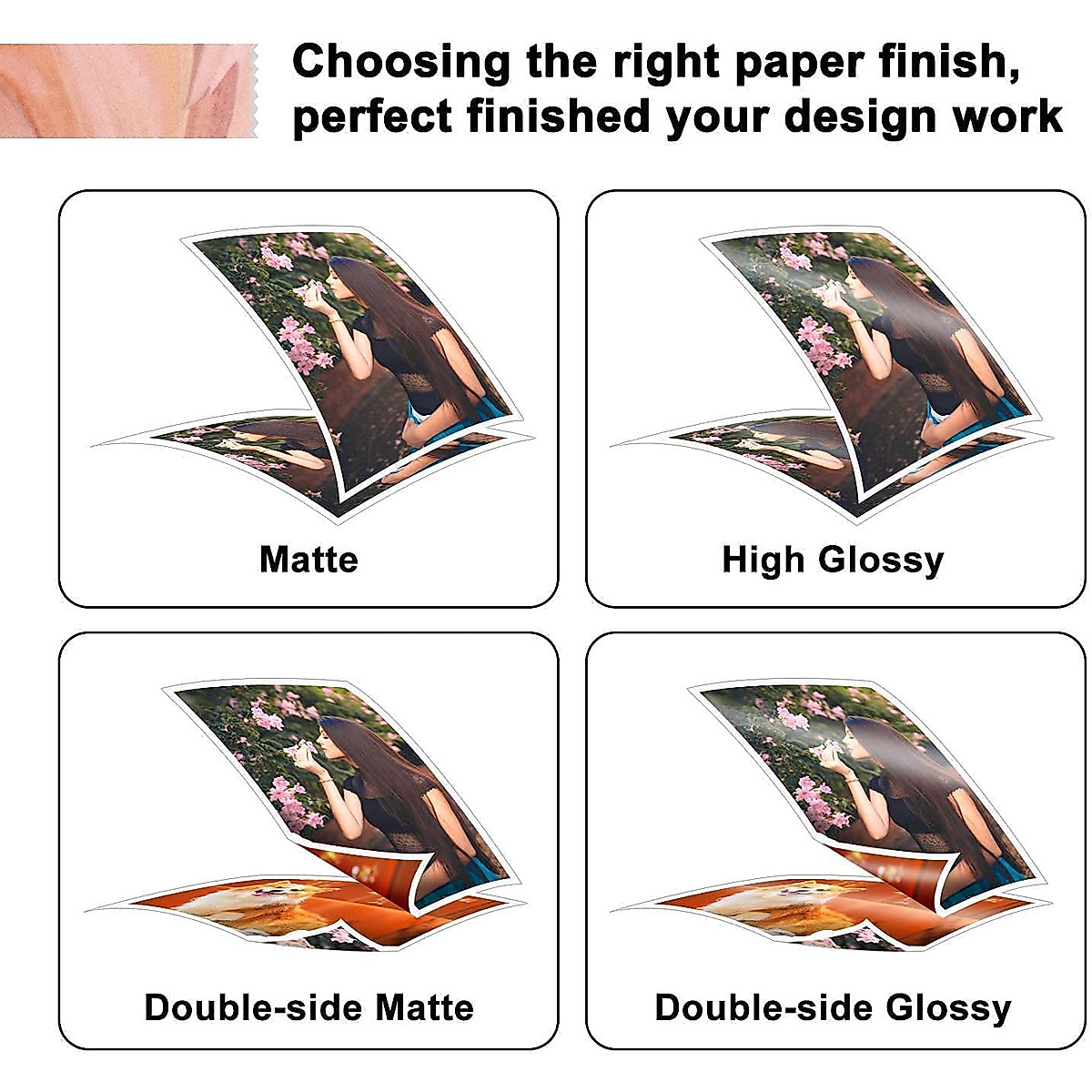 Koala Inkjet Glossy Photo Paper 50 Sheets 10X15cm 48LB Compatible with HP Envy Officejet Pro Photosmart Printers