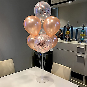 ZJDHPTY Rose Gold Balloon Stand Centerpiece Table Decorations for Birthday Anniversary Engagement Wedding Bridal Shower Graduation Mother's Day Party Decorations(Rose gold set4)