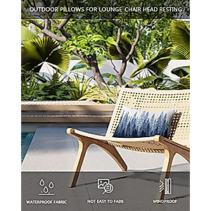 Recliner Head Pillow Ledge Loungers Chair Pillows with Insert Forest Tree Silhouette Bluish Violet Abstract Gradient Lumbar Pillow with Adjustable Strap Patio Garden Cushion for Bench Couch, 2 PCS