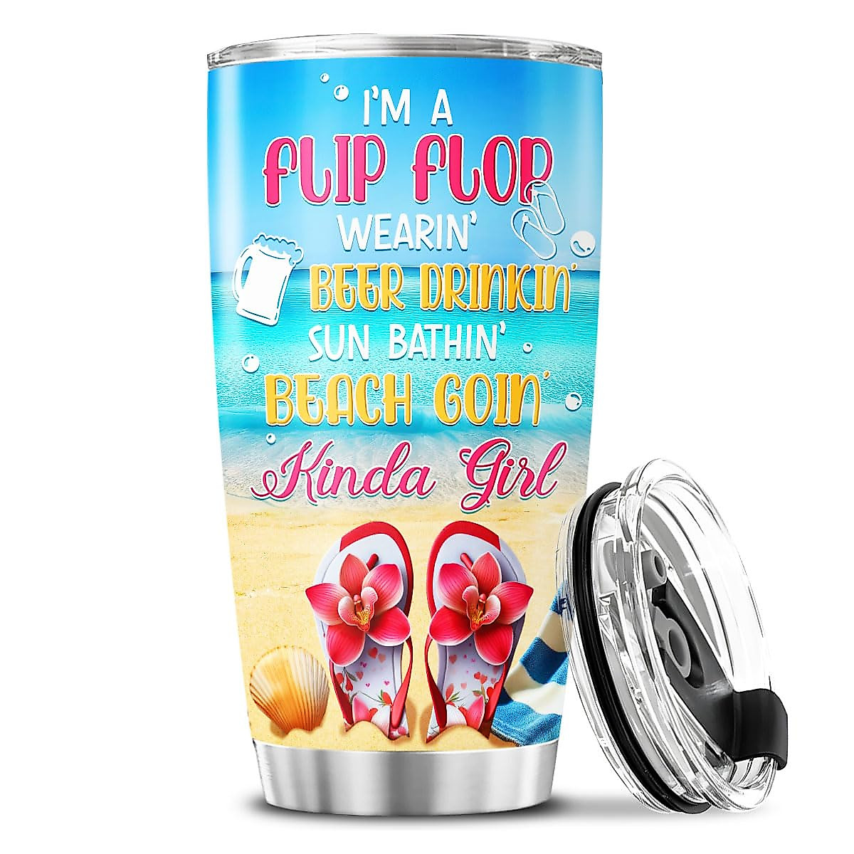 HUBUPU Beach Wearin, For Women Straws Tumblers Summer, Beach Gifts, Tumbler 20 Oz With Lid And Straw