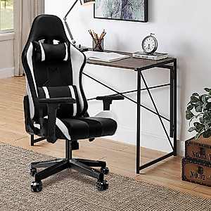 Frassie Height Adjustable Chair Armrest Pair, Gaming Boss Chair Arms Set Replacement 4D (Black)