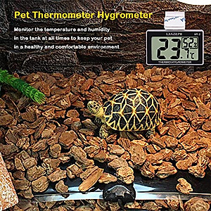 LXSZRPH Reptile Thermometer Hygrometer HD LCD Reptile Tank Digital Thermometer with Hook Temperature Humidity Meter Gauge for Reptile Tanks, Terrariums, Vivarium (2packs)