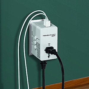 Conair Travel Plug Adapter with 2 USB Ports, Universal Plug Adapters for Worldwide Travel by Travel Smart