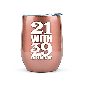60th Birthday Gifts for Women – 12oz Wine Tumbler Mug – Turning 60, Funny, Unique Gift Idea for Her, Mom