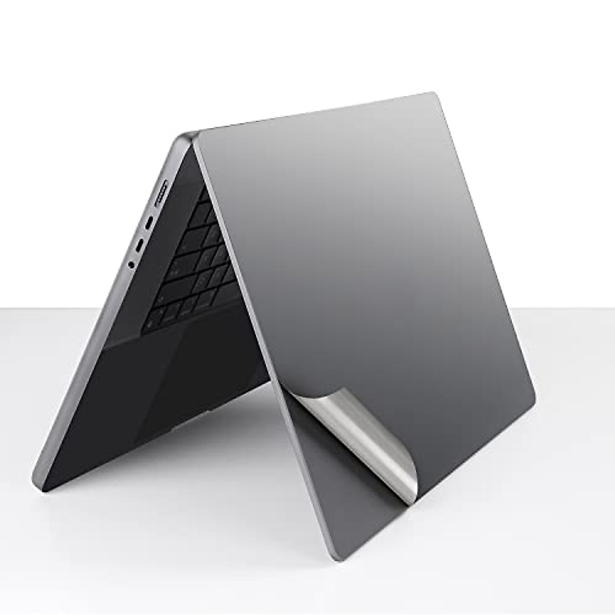 VFENG Premium 6-in-1 3M Protective Skin Decals for 2021~2023+ MacBook Pro 14.2-inch 14" M1 M2 M3(Model: A2442/A2779/A2992/A2918) with 2 Pack Screen Protector-Gray