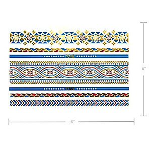 Terra Tattoos Gold Metallic Temporary Tattoos Waterproof Nontoxic Long Lasting Perfect for Beach, Festivals, & more (Enchanted)