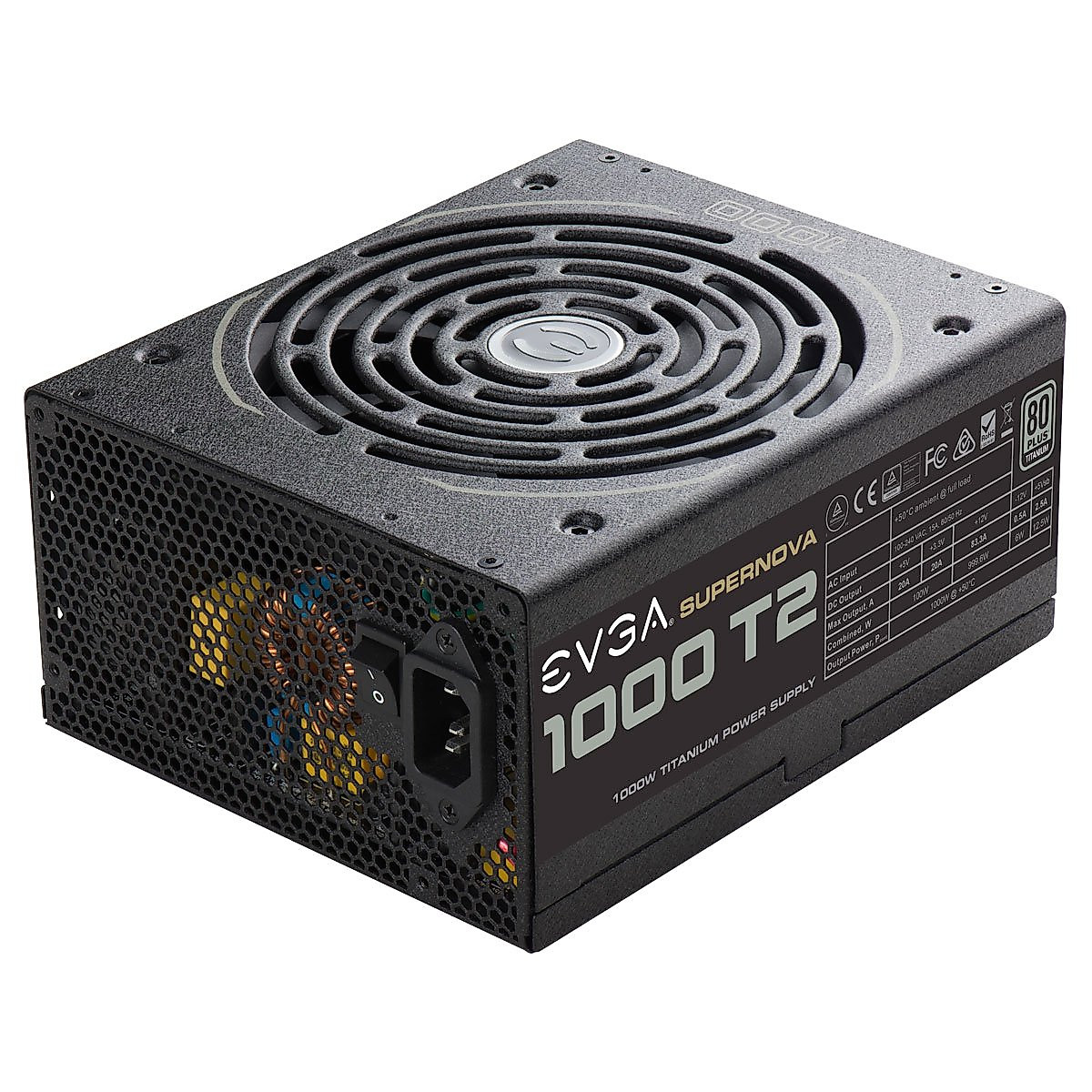 EVGA SuperNOVA 1000 T2, 80+ TITANIUM 1000W, Fully Modular, EVGA ECO Mode, 10 Year Warranty , Includes FREE Power On Self Tester, Power Supply 220-T2-1000-X1