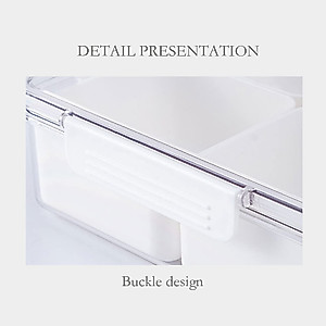 Divided Serving Dishes with Lid, Serving Tray with Lid, Round Divided Plates Storage Box, Sectional Serving Tray Removable Party Snacks Tray for Candies, Nuts, Veggies, Fruits and Appetizer (Type B)