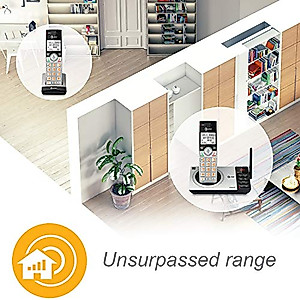 AT&T DECT 6.0 Expandable Cordless Phone with Answering System, Silver/Black with 3 Handsets