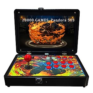 RegiisJoy Portable 28000 in 1 Pandoras Box 50S 3D Arcade Game Console, 14-inch Screen Retro Video Game Machine with Search/Hide/Save/Load/Pause Function