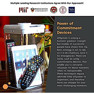 Cell Phone Lock Box with Timer - Phone Jail Timed Lock Box - KSafe Time Lock Box for Snacks, Food & Cell Phones - Phone Safe Box with Timer & Snack Lock Box (Medium, Blue Lid + 5.5” Clear Base with Access Port)