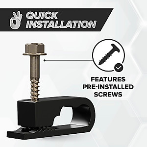 THE CIMPLE CO Dual Cable Clips, 50 PCS, Indoor/Outdoor Cord Management, 1/2 in Wire Clips for Coax, Ethernet, Electrical Wire, Screw Clips for Wires on Wall, Black