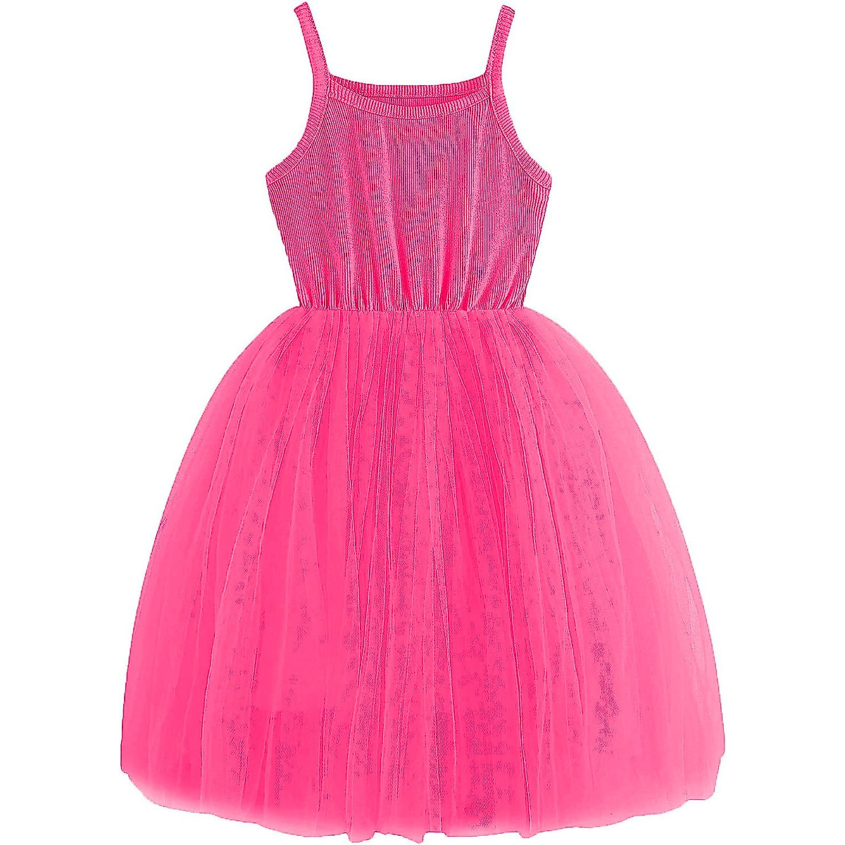 XUNYU Baby Girls Tulle Dresses Toddler Infant Tutu Dress Cotton 6 Months-7 Year Princess Birthday Sundress Rose