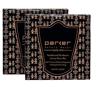 Parker Sandalwood & Shea Butter Shaving Soap - 100 gm bars - Twin Pack