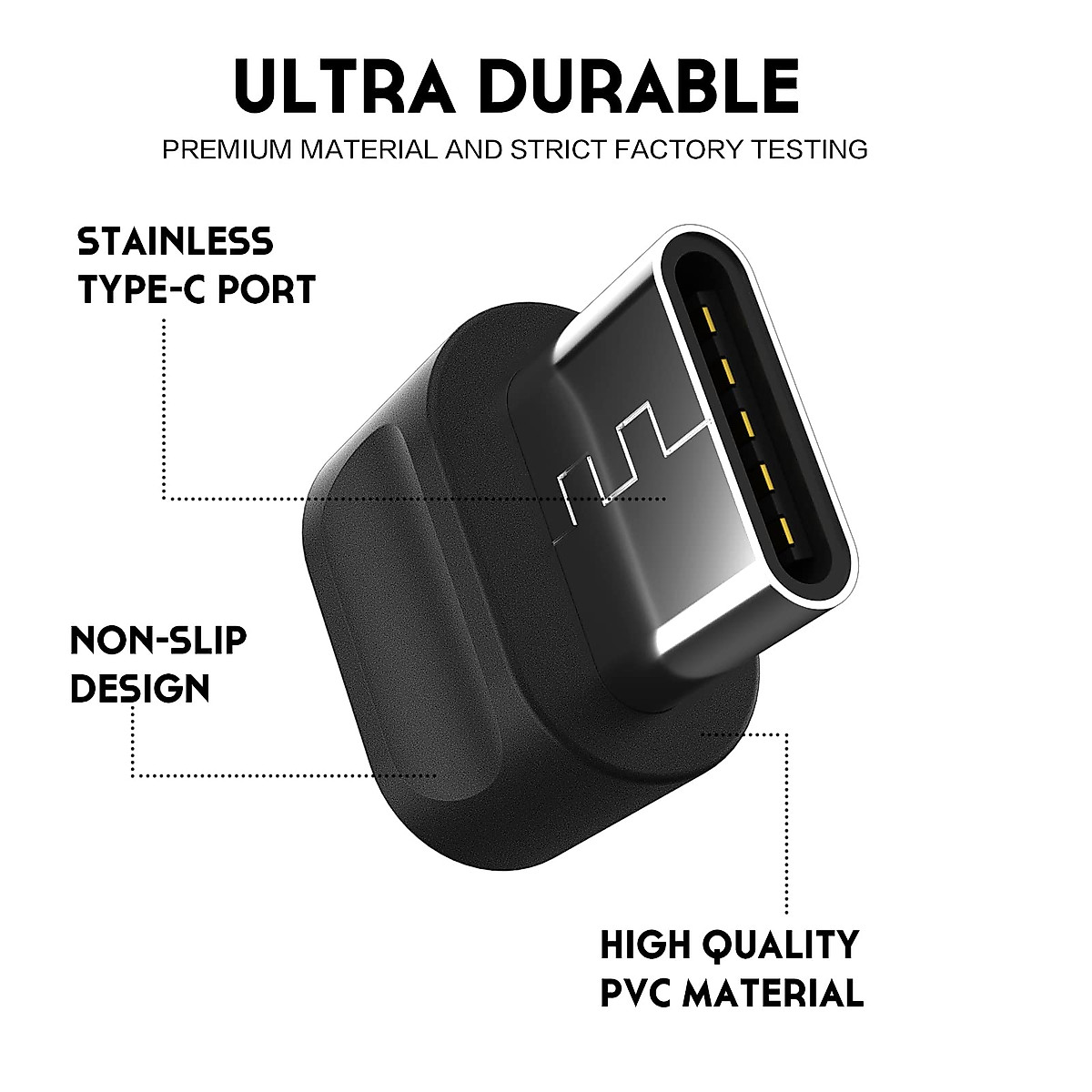 HEATFUN USB C Adapters, Small USB C Adapter Compatible with DOBE PS5 Charging Dock - 4 Packs