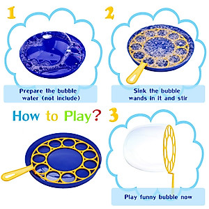 Big Bubble Wands Set Bubble Party Pack Bulk, Funny Bubble Toy Bubble Making Toys for Outdoor, Big Bubble Wands Bulk for All Age People Bubbles Party Favors Supplies