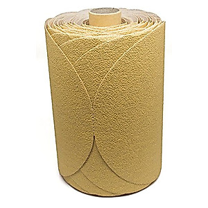 Benchmark Abrasives 6" PSA Gold Self Adhesive DA Sanding Disc Roll Aluminum Oxide Grains Designed for Surface Blending Edge Sanding General Stock Removal Orbital Sanders (100 Discs) - 80 Grit