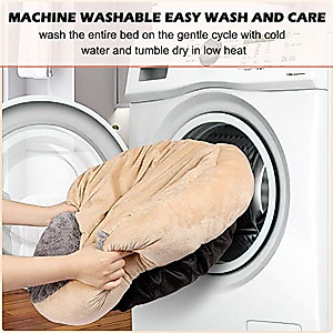 GASUR Small Dog Bed & Cat Bed, Round Donut Calming Dog Beds for Small Dogs, 23"/26" Anti-Anxiety Cave Bed with Hooded Blanket, Cozy Puppy Bed and Cat Beds for Indoor Cats, Machine Washable Pet Bed 23"