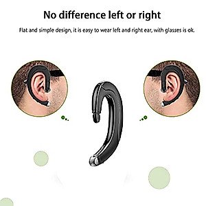 AOCOAKW Ear Hook Bluetooth Headset V5.0 with Mic, Lightweight Painless Singel Ear Wireless Earphones 5 Hrs Playtime for Android Phones/iPhone X/8/7/6, Non Bone Conduction Headphone with Ear Plug