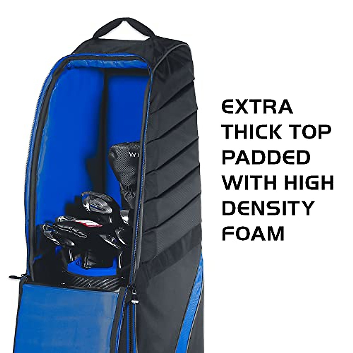 Bag Boy T-750 Golf Travel Cover for Airlines, Extra-Thick 4-Sided Padded Top, Internal Compression Strap, Lockable Full Wrap-Around Zipper, Black/Charcoal