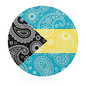 Bahamas Paisley Flag Cutting Board Tempered Glass Chopping Board for Kitchen Hotel
