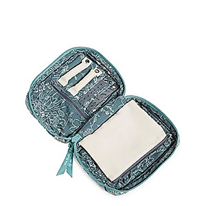 Vera Bradley Women's Cotton Zip-around Jewelry Organizer Case, Sunlit Garden Sage - Recycled Cotton, One Size