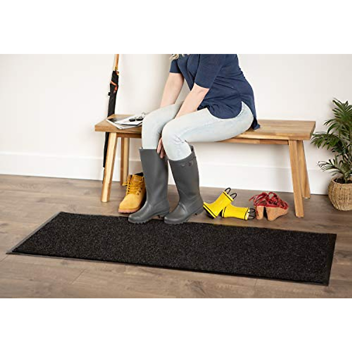 DII Durable Walk Off Utility Indoor/Outdoor Runner, 22x60, Charcoal