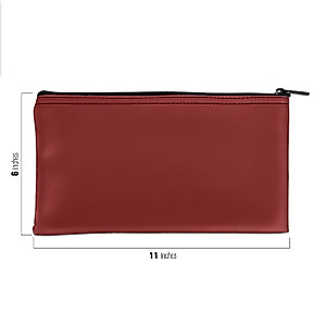 Burgundy Expanded Vinyl Reusable Deposit Bag - 11W x 6H