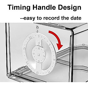 LALASTAR 2 Pack Refrigerator Organizer Bins with Pull-out Drawer, Stackable Kitchen Pantry Organizers and Storage with Freshness Timer, Clear Acrylic Freezer Organizer Drawer, Small