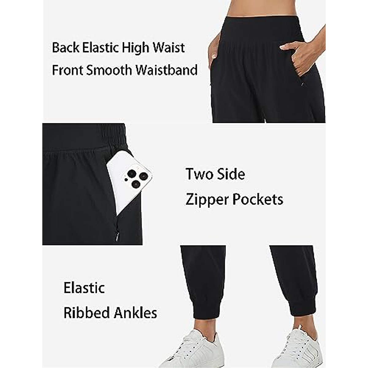 BMJL Women's Joggers Pants High Waisted Workout Hiking Lounge Pants with Pockets for Running Yoga 2023(M,Grey)