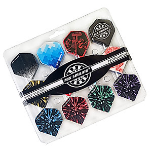 FOX SMILING Dart Flights Accessories Set, 120PCS(20 Designs) Standard Shape Durable PET Replacement Skull Dart Feather Tail Wing 120 Micron for Steel Tip Dart and Soft Tip Darts (120PCS)