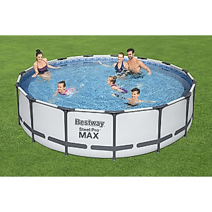 Bestway: Steel Pro MAX 15' X 42" Above Ground Pool Set - 3955 Gallon, Outdoor Family Pool, Corrosion & Puncture Resistant, Includes Filter, Pump, Ladder & Cover