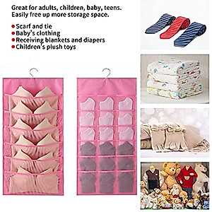 Large Bra holder Organizer Hanging Bra Storage Bra Hanger Especially suitable for sports bra, training bra, socks, baby clothes, shoe,bedroom storage,school dormitory storage(Pink, 1PCS 6+18 Grids)