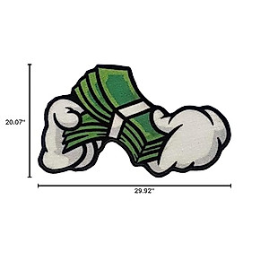 NASHE MARKET - Money Hands Design Rug for Decoration Modern Carpet (76x51cm)