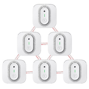 X-Sense Battery Powered Combination Smoke and Carbon Monoxide Detector with Voice Location, Wireless Interconnected Smoke Detector Carbon Monoxide Detector Combo, Model XP02-WR, 6-Pack