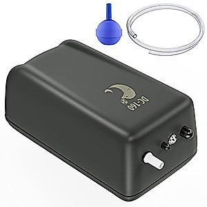 Uniclife Aquarium Air Pump Battery-Operated with Air Stone and Airline Tubing Portable Outdoor Fishing Oxygen Pump for 30 Gallon Fish Tank