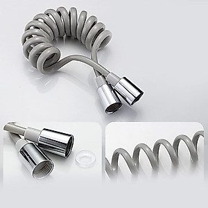 Guojiang Retractable Spring Hose Flexible Telescopic Shower Hose For Handheld Shower For Head Toilet Bidet Sprayer Black/Gray/W Telescopic Shower Hose
