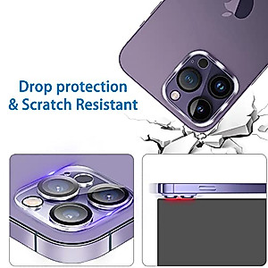 【3 Pack】Dengduoduo Tempered Glass Camera Lens Protector for iPhone 14 Pro 6.1" & iPhone 14 Pro Max 6.7", Ultra HD, 9H Hardness, Anti-Scratch, Case Friendly, Easy to Install [No Affect on Night Shots]