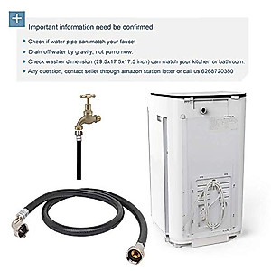 kapas kps35-735h2 upgraded compact washing machine, fully automatic 2-in-1 washer and spin dryer machine build-in pump and long hose, 8 lbs. capacity 8 lbs. top load tub washer