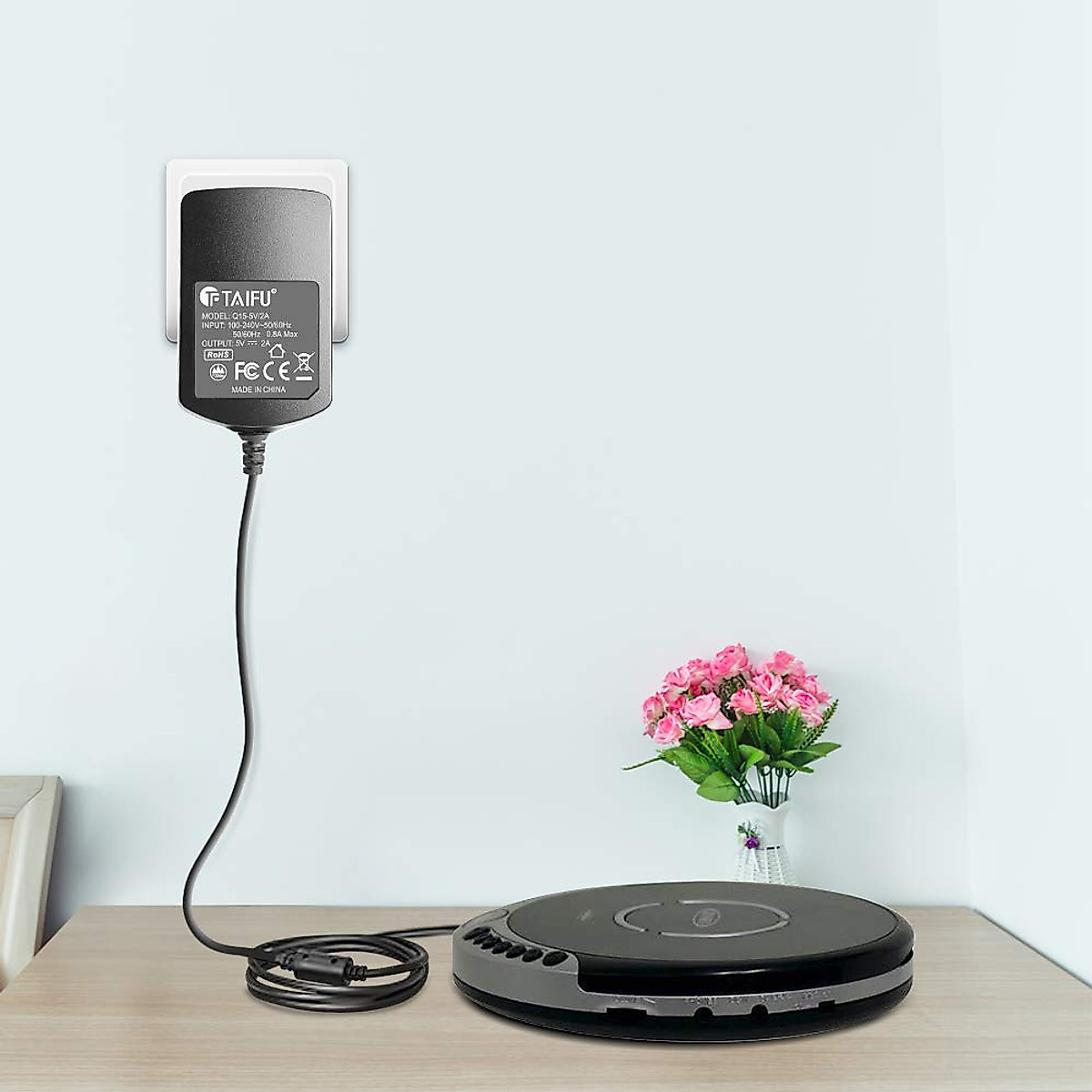 TAIFU AC Adapter for Jensen CD-60 CD-60C CD-60B CD-60A CD Player with Bass Boost Anti Skip Protection 60-Second Super A.S.P. Power Supply Cord Cable PS Wall Home Charger Mains PSU