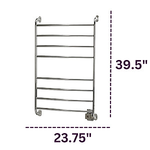 Warmrails Kensington Towel Warmer - Wall Mounted Towel Warmer Rack for Drying Towels and Garments - 39.5-Inch Chrome Finish Frame - Model HSKC