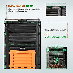 VIVOSUN Compost Bin 80Gallon (300L), Outdoor Composter W/Large Capacity & Easy Assembling, Compost Barrel for Fast Creation of Fertile Soil
