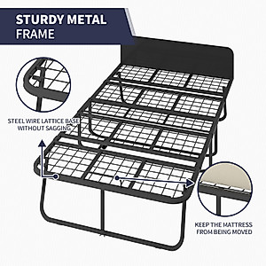 ijuicy Folding Bed,75" x 31" Rollaway Bed with 5”Thickness Mattress for Adults,High Rebound Foam Filling,Folding Bed with Storage Cover,Steel Frame with 4 Movable and Lockable Wheels