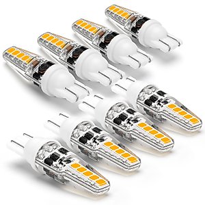 Hylroe T10 Wedge Base Landscape 194 921 LED Light Bulb 2700K Warm White 3W Equivalent 15W 20W Low Voltage AC/DC12V-24V T5 LED Bulb for Landsacpe Garden Deck RV Camper Marine Boat Dome Lighting, 8 Pack