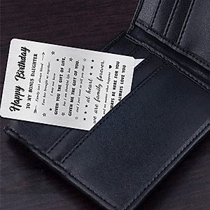 Alotozo Stepdaughter Birthday Card, Happy Birthday Gifts to My Bonus Daughter, Stepdaughter Bday Engraved Wallet Card Inserts