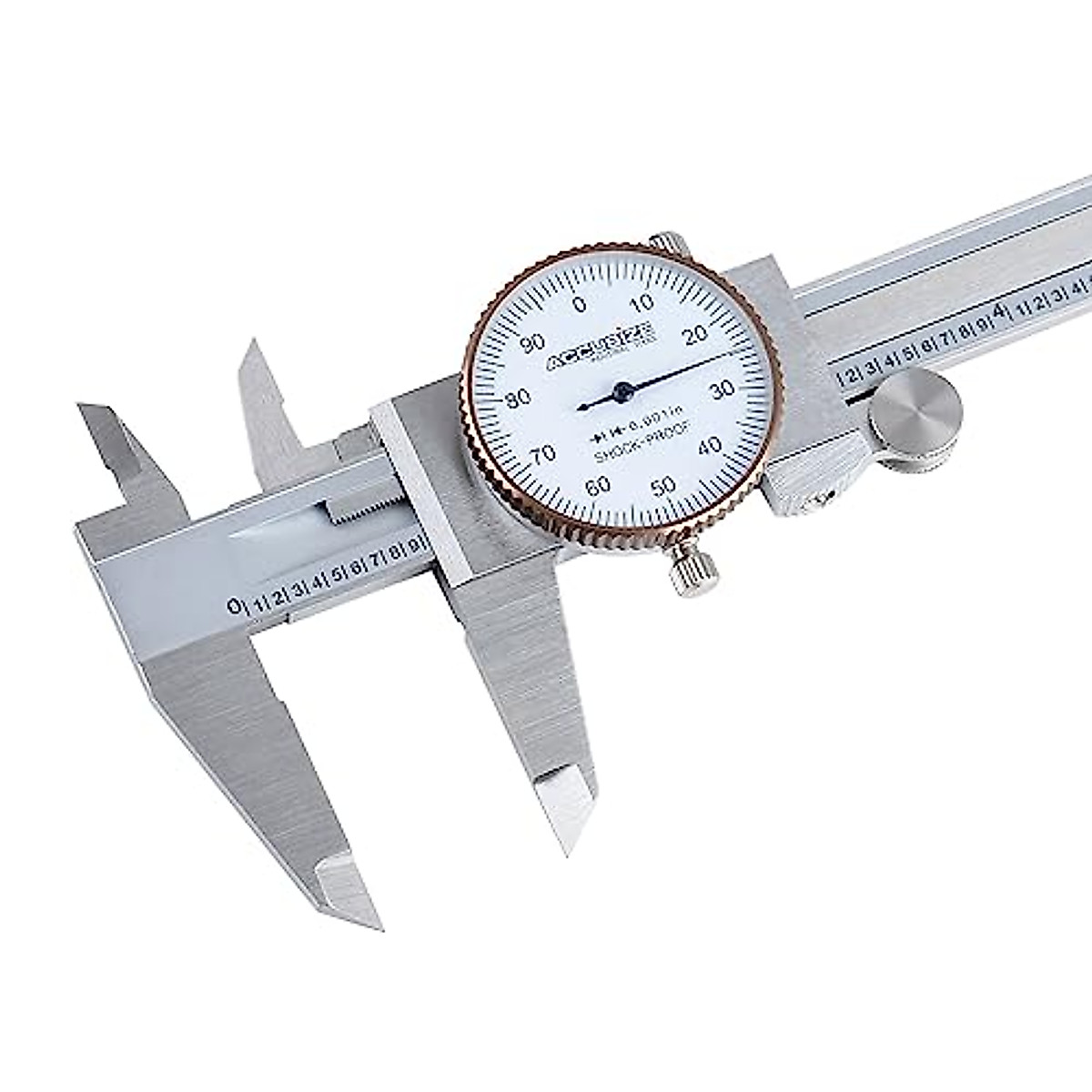 Accusize Industrial Tools 0-6 inch by 0.001 inch Precision Dial Caliper, Stainless Steel, in Fitted Box, P920-S216