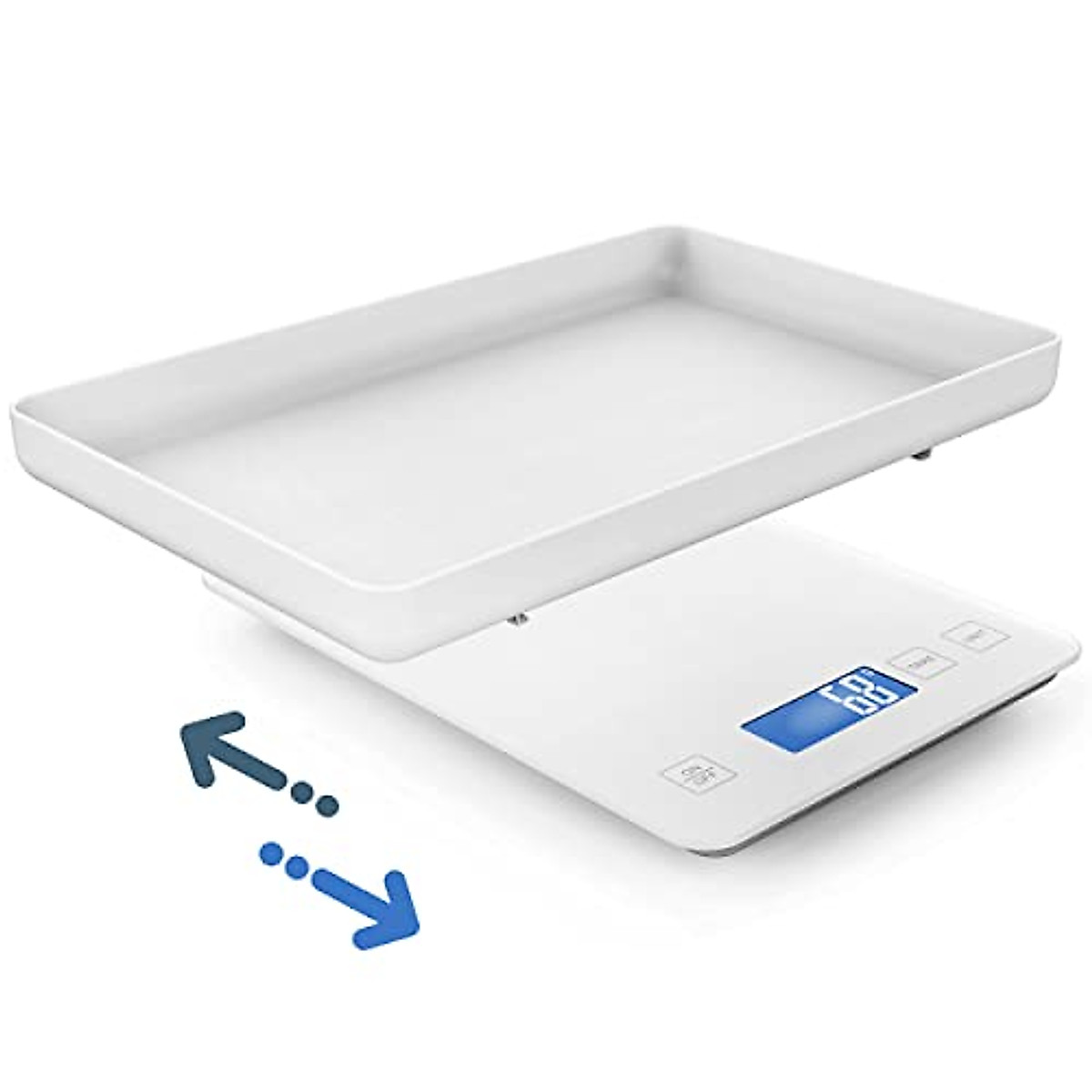 Multifunctional Newborn Pet Scale with a Tray to Weigh Cats and Puppy, 33lbs with Accuracy ±0.03oz, Suitable for Pets and Kitchen Use, Tray Size 11.5"x 9"in (White)